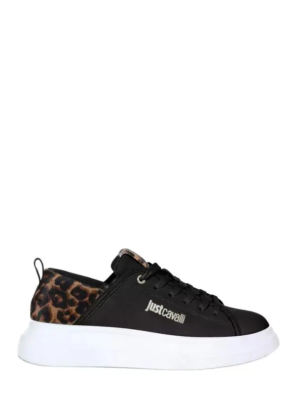 Just Cavalli Leopard-print Low-top Sneakers - Black