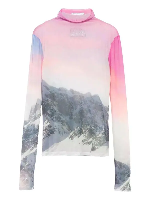 Patrizia Pepe Mountain Motif Sweatshirt - Pink