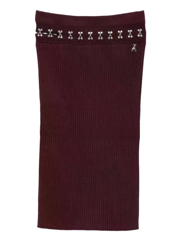 Patrizia Pepe Knitted Straight Skirt - Purple