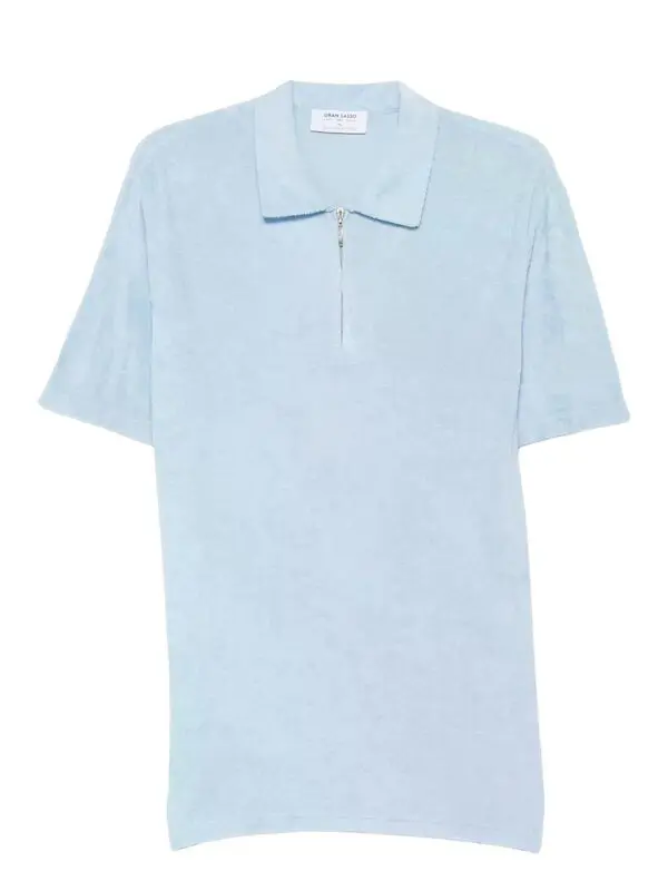 GRAN SASSO Cotton Polo Shirt - Blue