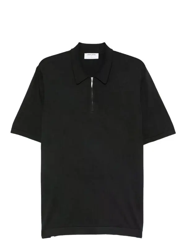 GRAN SASSO Half-zip Polo Shirt - Black