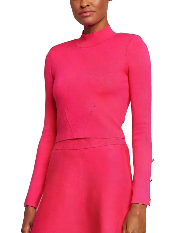 Cara Cara Button-detailed Turtleneck Sweater - Pink