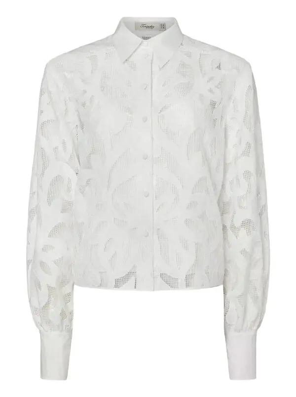 TEMPERLEY LONDON Floral Lace Button-up Shirt - White