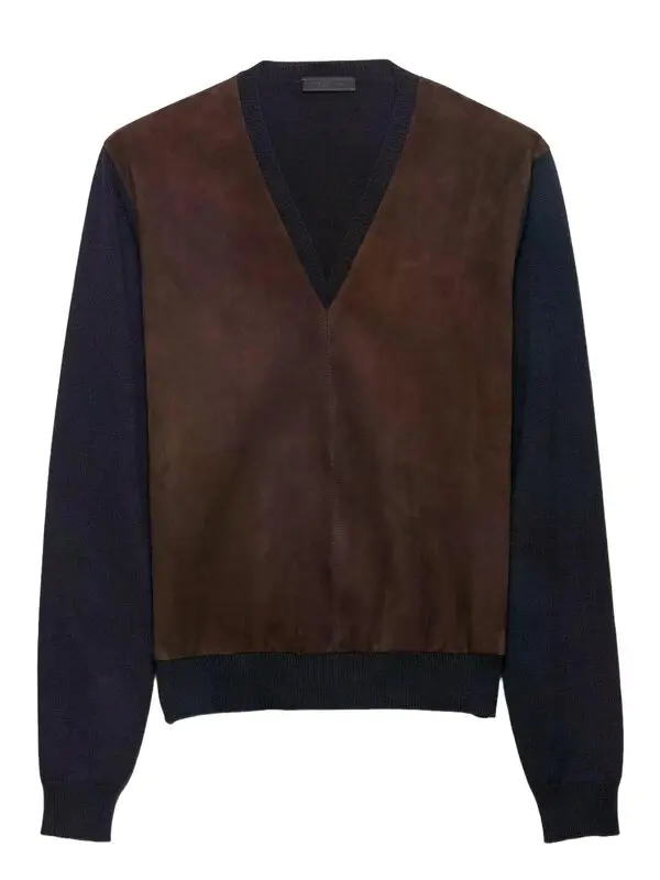 Prada V-neck Sweater - Brown