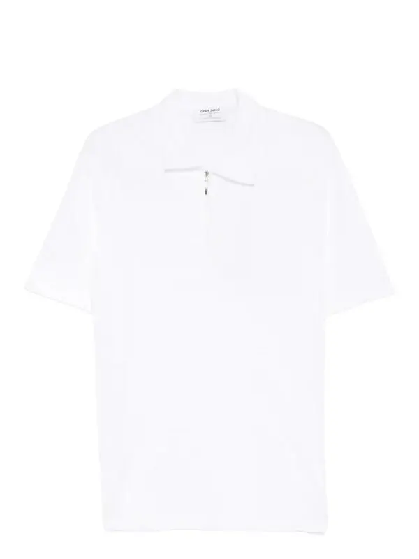 GRAN SASSO Zip-front Polo Shirt - White