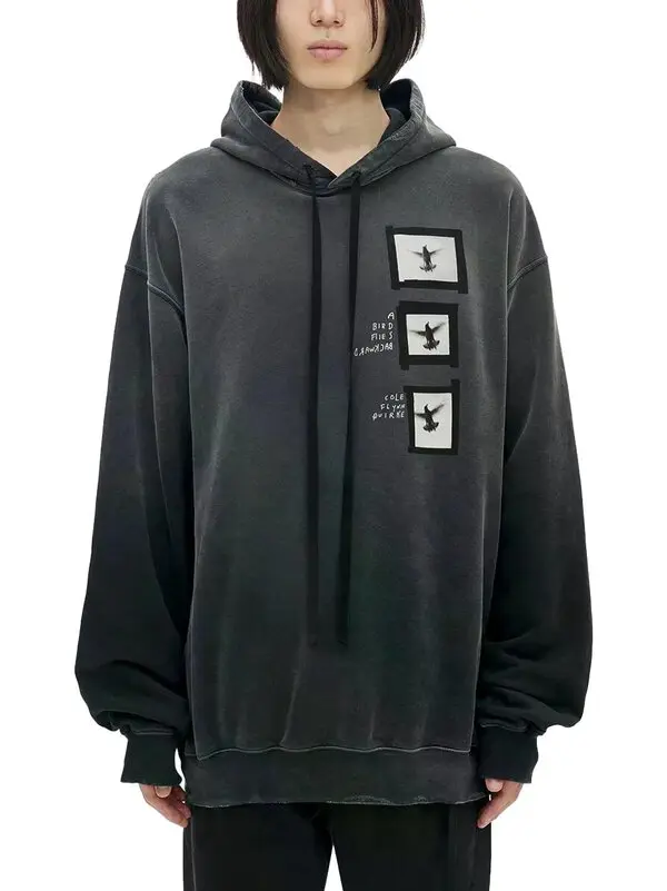ANN DEMEULEMEESTER Ollie Printed Hoodie - Black