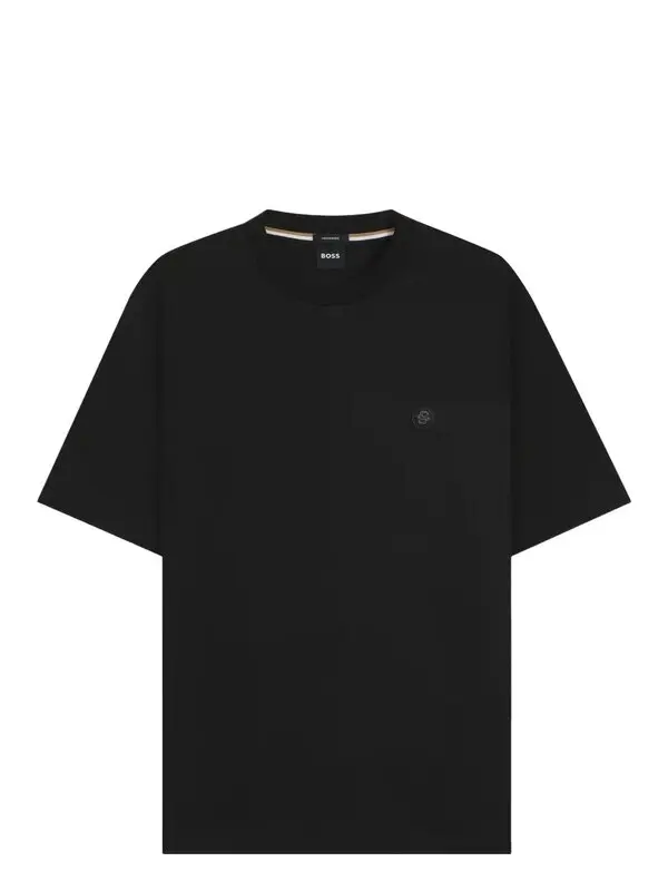 BOSS Logo-plaque Cotton T-shirt - Black