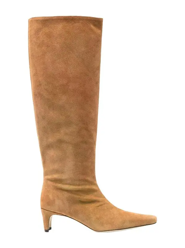 Staud Suede Knee-high Boots - Neutrals
