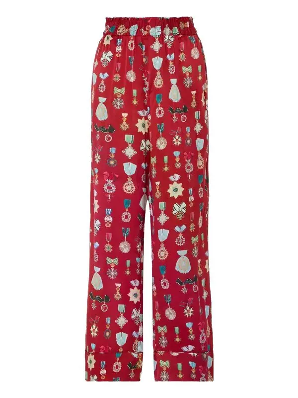 TEMPERLEY LONDON Medal Print Trousers - Red