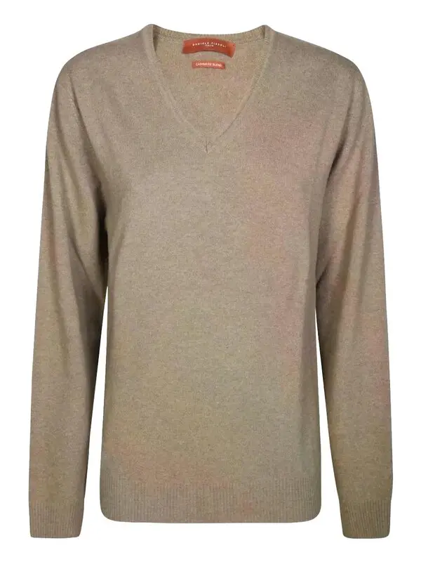 DANIELE FIESOLI V-neck Fine Knit Sweater - Neutrals