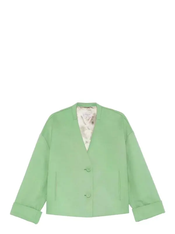 Alberto Biani Buttoned Cropped Jacket - Green