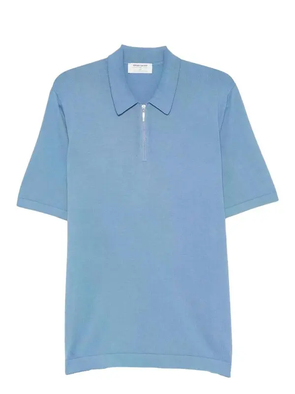 GRAN SASSO Half-zip Polo Shirt - Blue