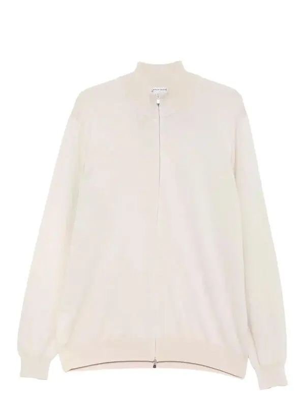 GRAN SASSO High-neck Zip-front Cardigan - Neutrals