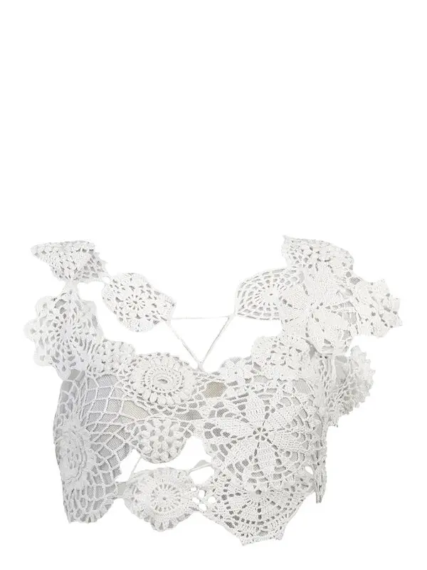 THE NEW ARRIVALS ILKYAZ OZEL Demeter Cropped Top - White