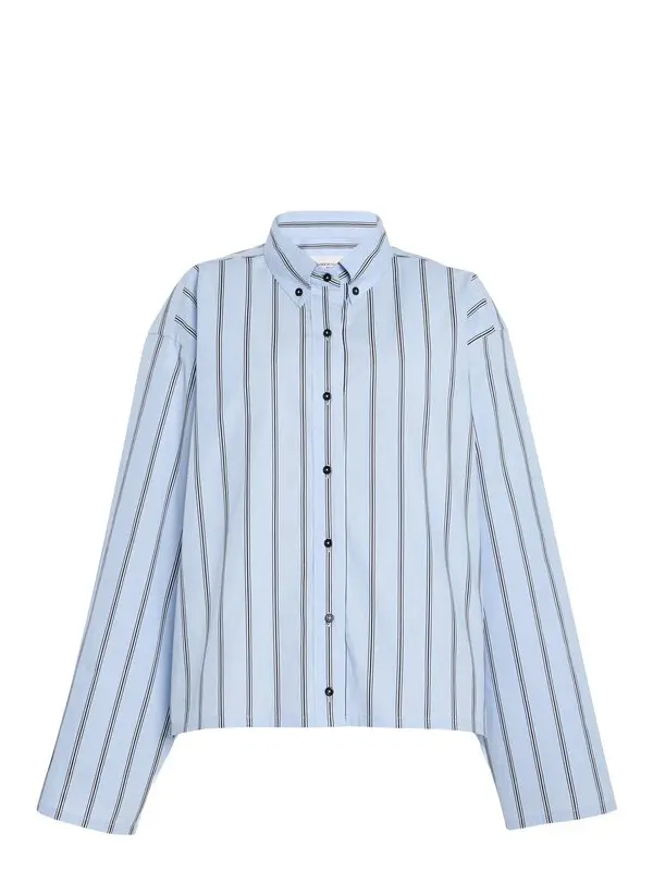 Brandon Maxwell The Javi Striped Cotton Button-down Shirt - Blue