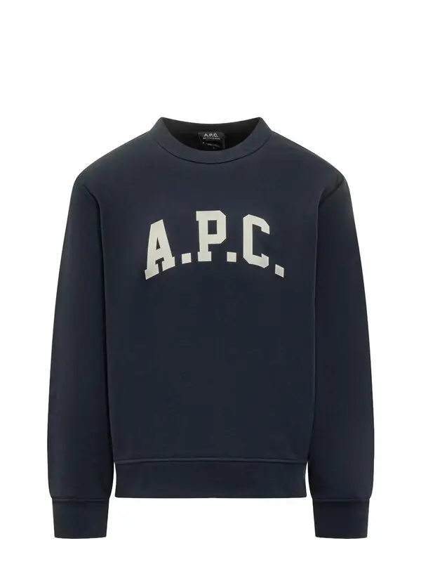 A.p.c. Sweatshirt With Contrast Logo - Blue