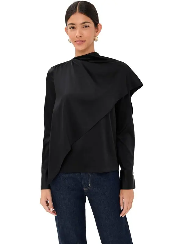 Veronica Beard Daleny Scarf Blouse - Black