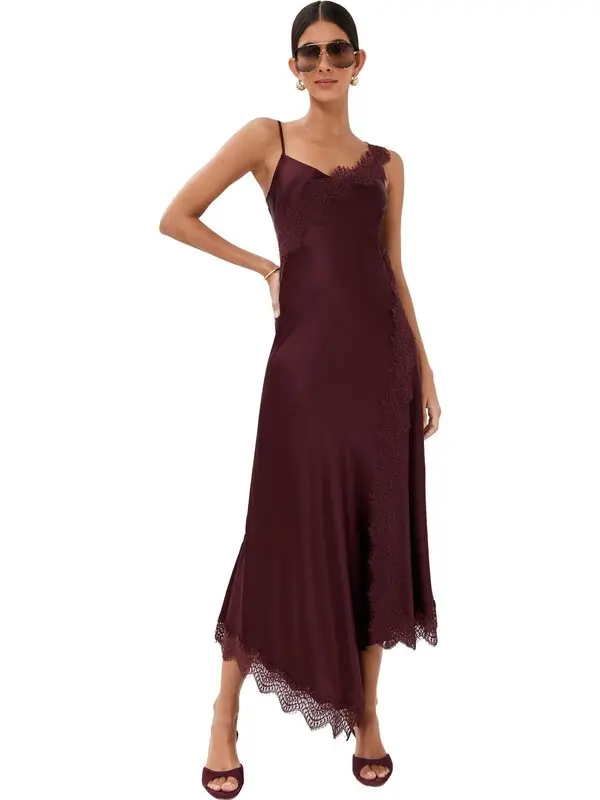 Veronica Beard Vernon Lace-trimmed Midi Dress - Raisin