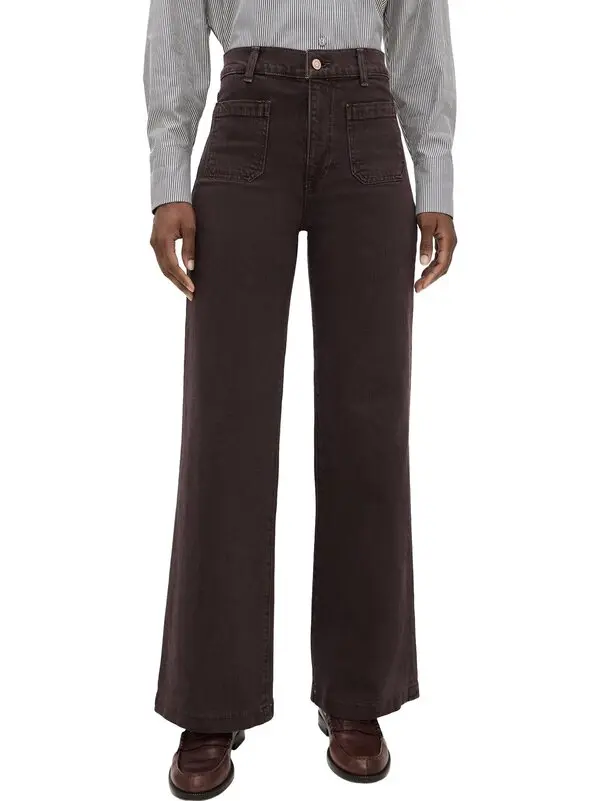 LE JEAN Virginia Wide-leg High-rise Jeans - Cocoa