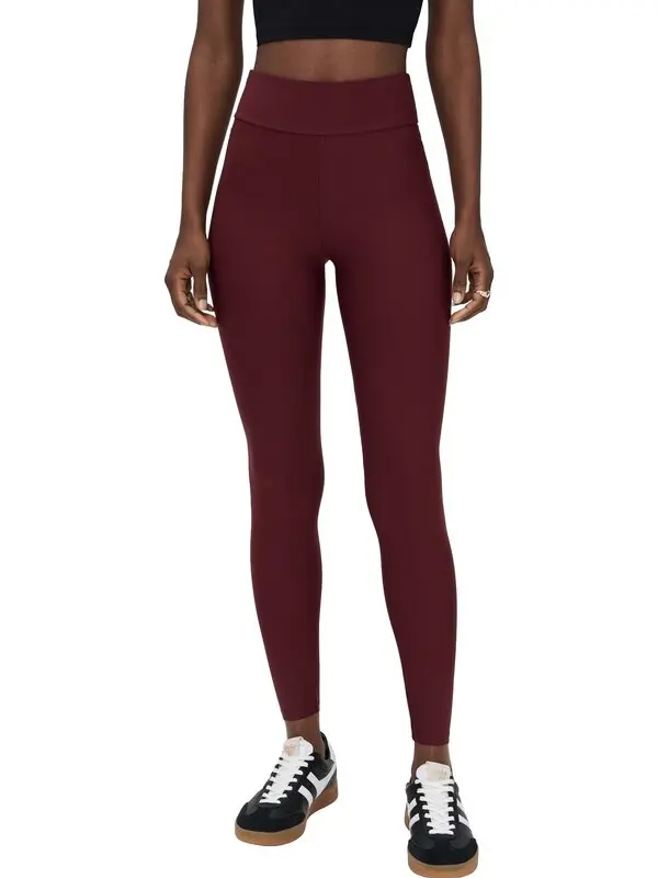 STYLEST Straight Leg Pleggings - Burgundy
