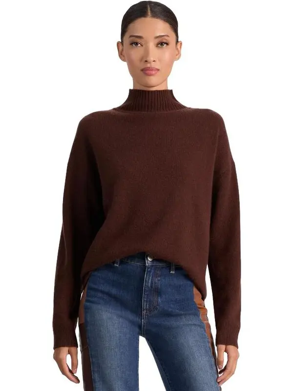 Alice + Olivia Melie Cashmere Pullover - Brown / Pink / Yellow