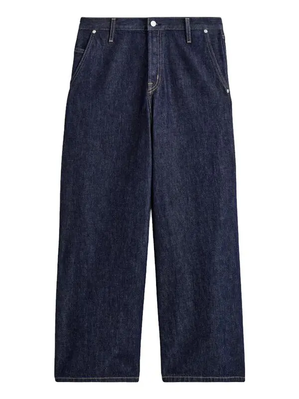Cos Wide-leg Denim Pants - Dark Blue