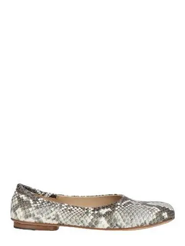 POMME D'OR Leather Ballet Flats - Grey