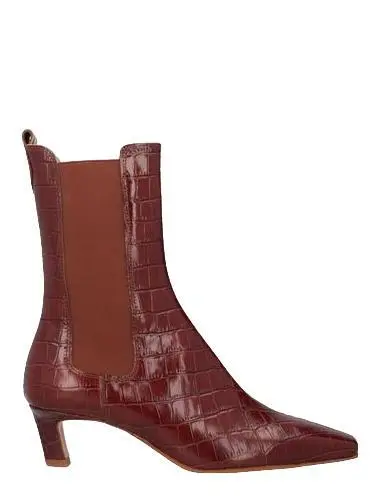 ALOHAS Leather Crocodile-print Chelsea Boots - Brown