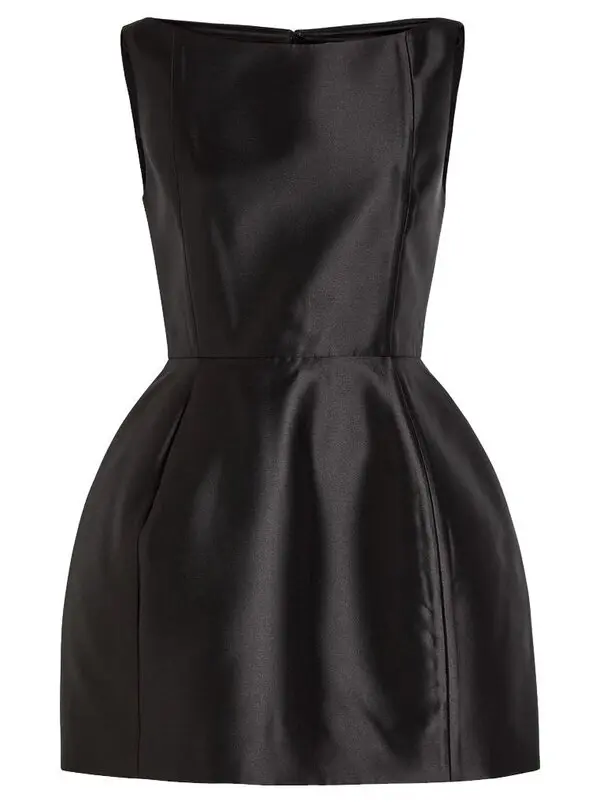 DE LA VALI Pampero Taffeta Mini Dress - Black