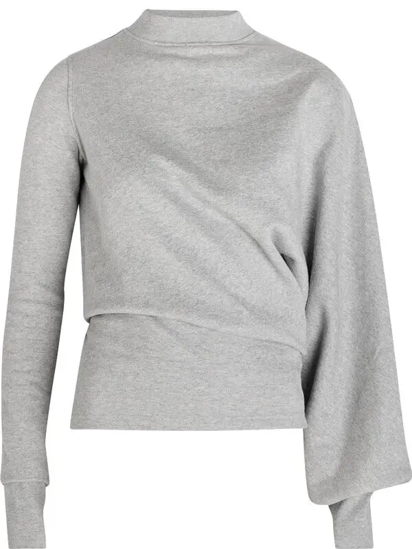 A.W.A.K.E. Mode Cotton Draped Sweatshirt - Grey