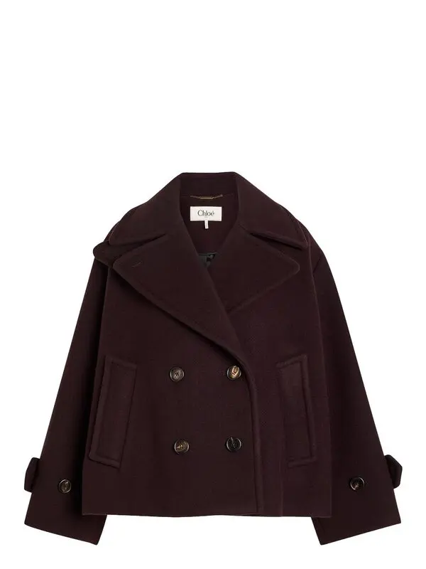 Chloé Double-breasted Wool-blend Jacket - Dark Purple