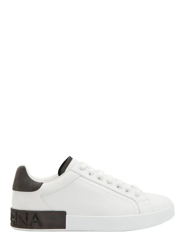Dolce & Gabbana Portofino Panelled Leather Sneakers - White