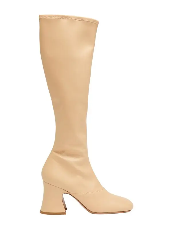 Chloé Janis Leather Knee-high Boots - Cream