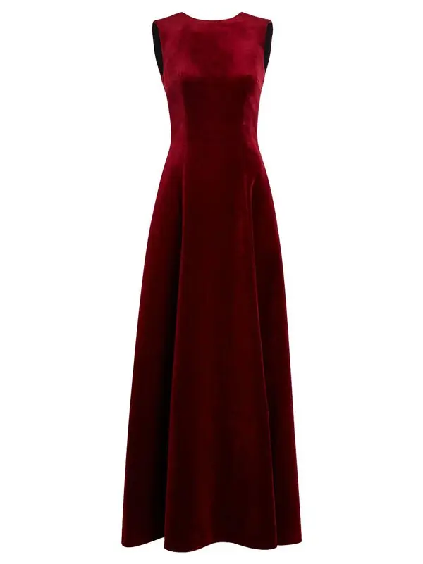 EMILIA WICKSTEAD Nodin Velvet Gown - Burgundy