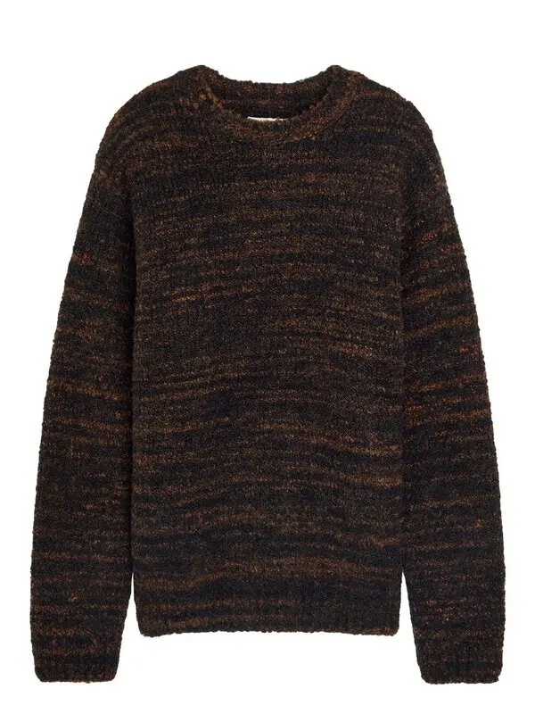 Nudie Jeans Patterned Bouclé Wool-blend Jumper - Black