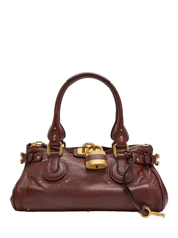Chloé Paddington Grained Leather Shoulder Bag - Dark Brown