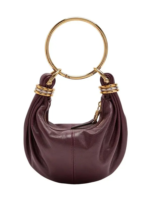 Chloé Leather Top Handle Bag - Burgundy