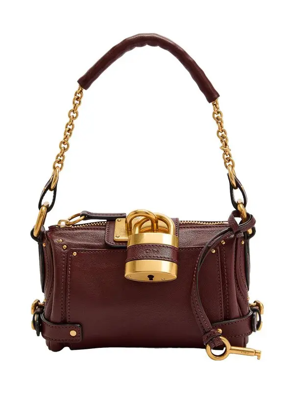 Chloé Paddington Grained Leather Shoulder Bag - Dark Brown