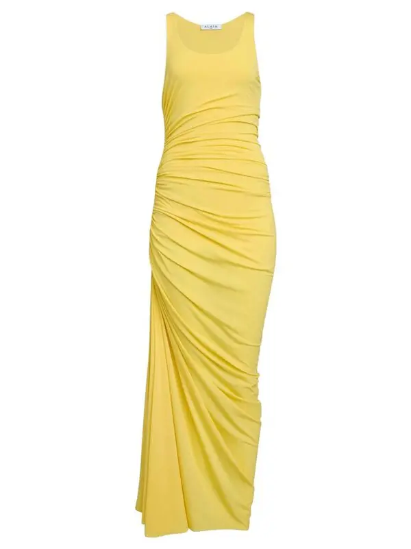 Alaïa Gathered Maxi Dress - Yellow