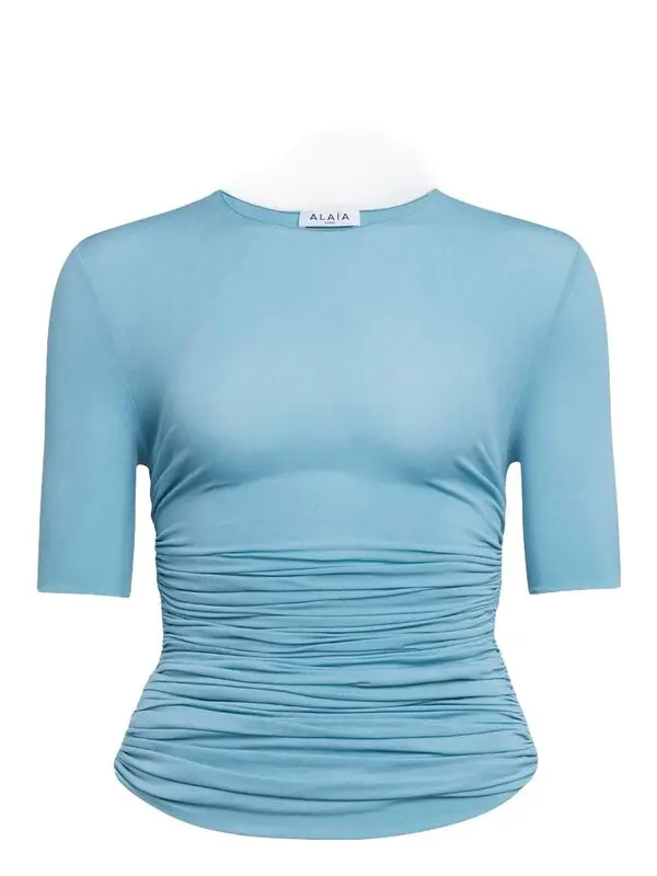 Alaïa Pleated Top - Light  Blue