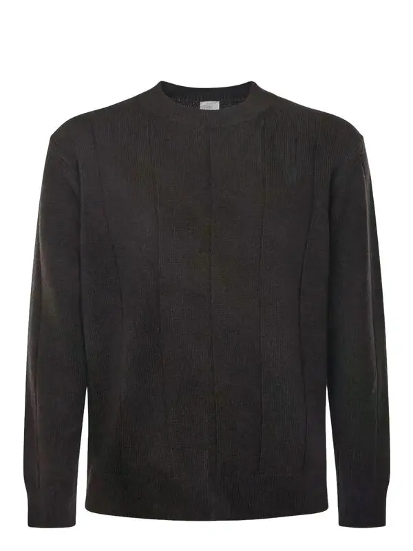 Eleventy Ribbed Crew-neck Sweater - Black