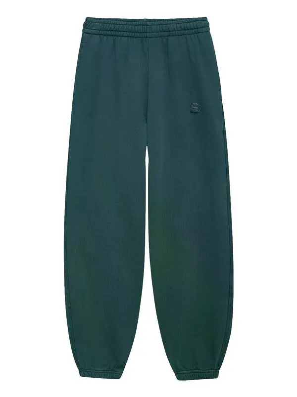 ANINE BING Monogram-embroidered Track Pants - Green