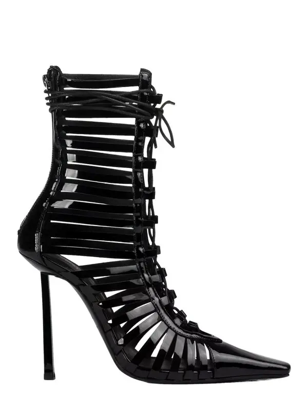 LE SILLA Cage Strappy Leather Boots - Black