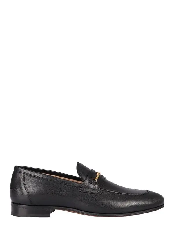 Valentino Garavani Leather Loafers With Metal Horsebit - Black