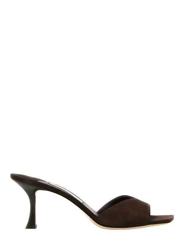 JIMMY CHOO Skye 70 Suede Mules - Brown