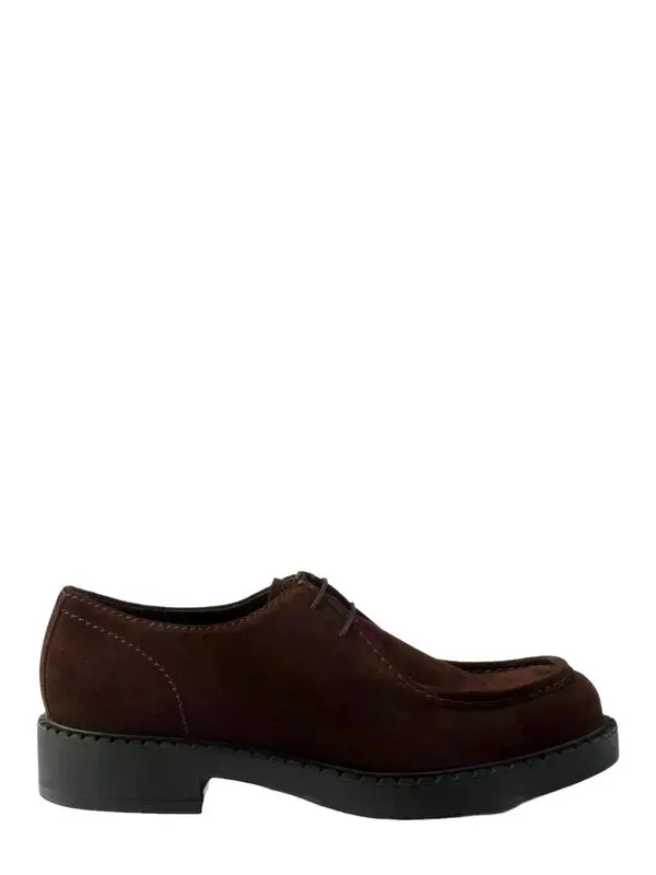 Prada Suede Derby Shoes - Brown