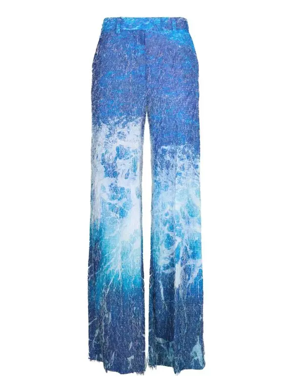 Roberto Cavalli Patterned-jacquard Trousers - Blue