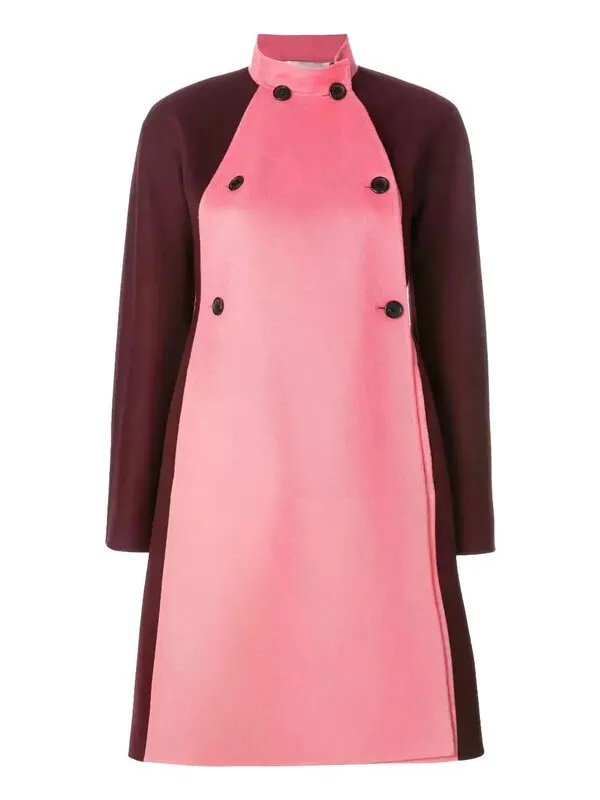 Valentino Garavani Color-blocked Wool-cashmere Blend Coat - Pink