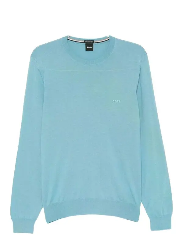 Hugo Boss Logo-embroidered Sweater - Blue