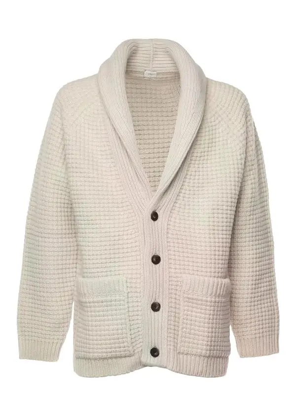 Eleventy Buttoned Wool-cashmere Cardigan - White